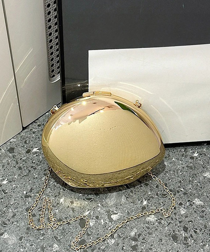 Gold Luminous Shell Clutch - TORFEO