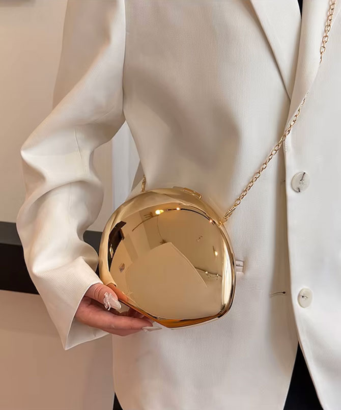 Gold Luminous Shell Clutch - TORFEO