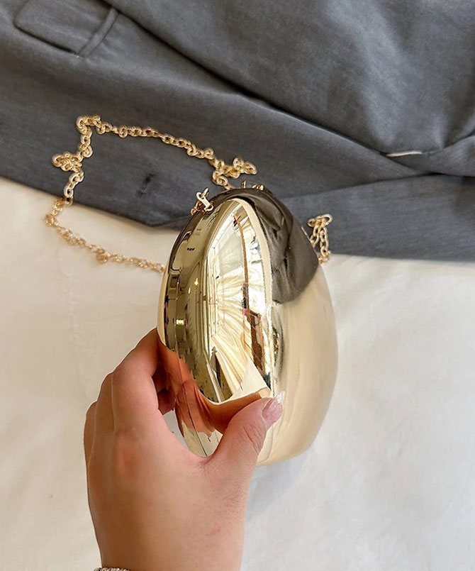 Gold Luminous Shell Clutch - TORFEO