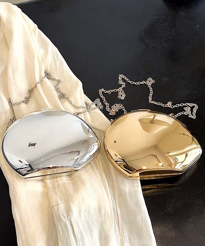 Silver Luminous Shell Clutch - TORFEO